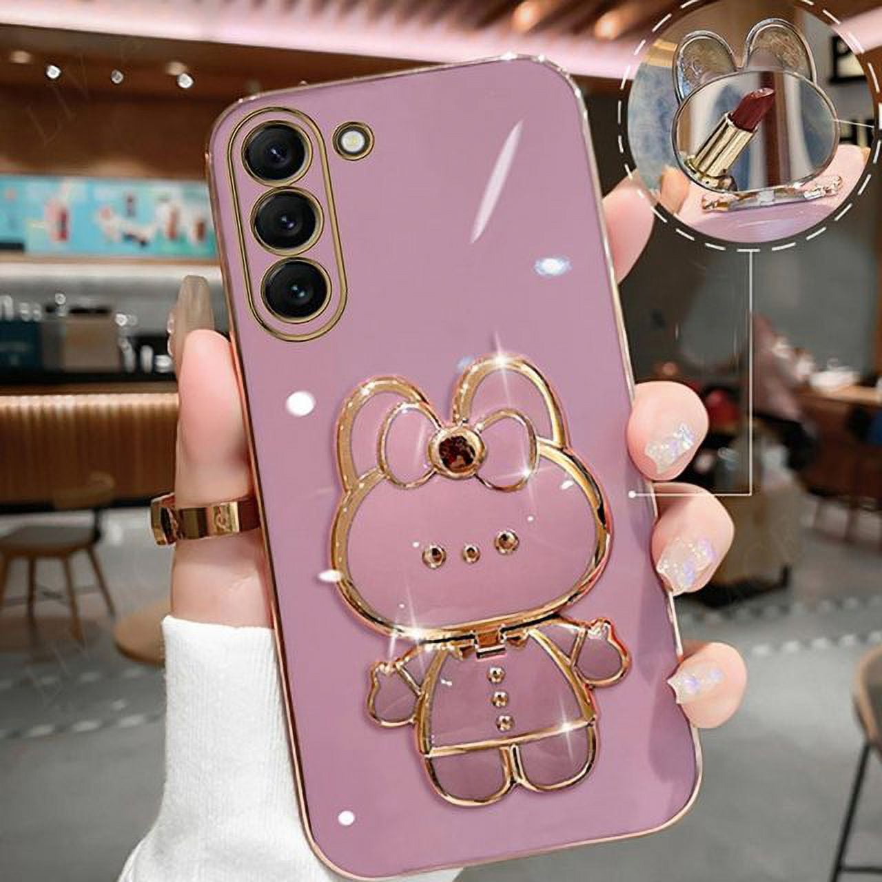Mirror Plating Phone Holder Case On For Samsung Galaxy S23 S20 S22 S21 mirror-plating-phone-holder-case-on-for-samsung-galaxy-s23-s20-s22-s21