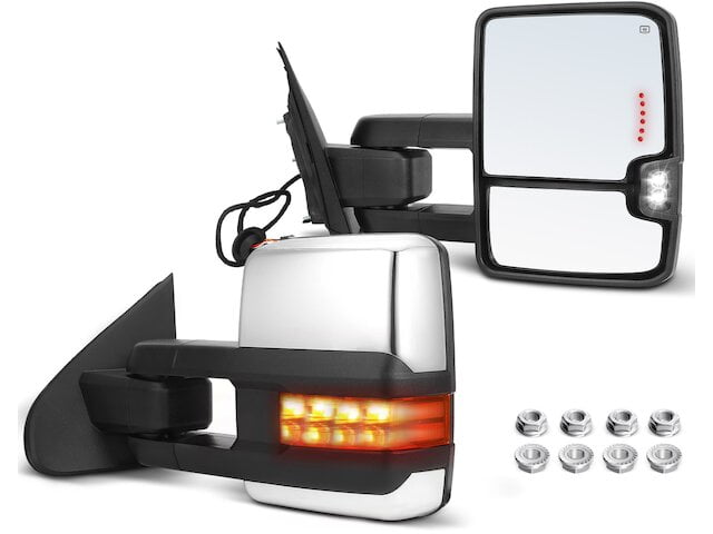 Mirror Set 2 - Compatible with 2015 - 2018 GMC Sierra 3500 HD 2016 2017 ...