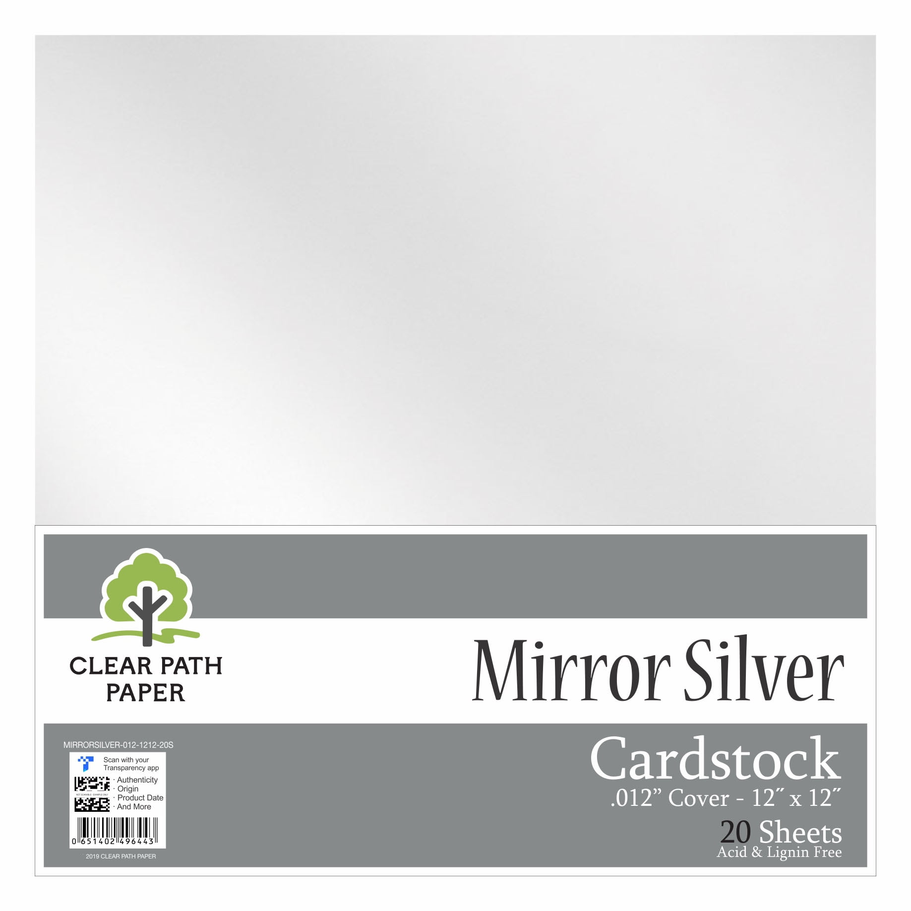 Mirror Silver Cardstock - 12 x 12 inch - .012" Thick - 20 Sheets ...