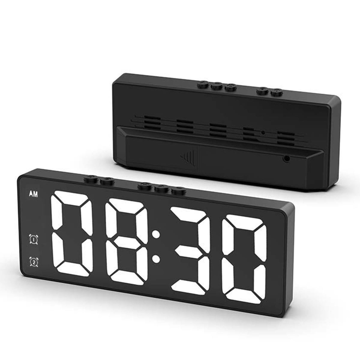 Mirror Surface LED Digital Alarm Clock, HD Digital Desk Alarm Clock ...
