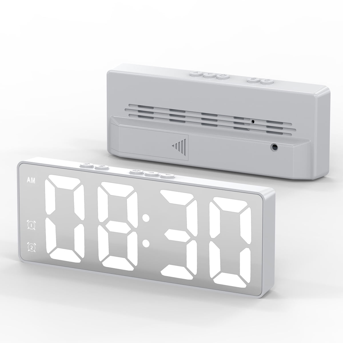 Mirror Surface Led Digital Alarm Clock, Hd Digital Desk Alarm Clock ...