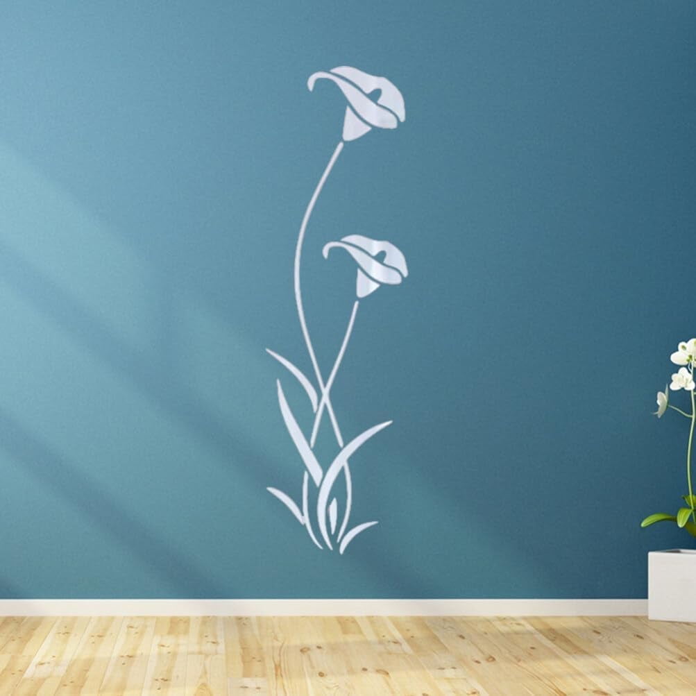 Mirror Wall Decals - 3D Flower Wall Stickers Murals for Living Room ...