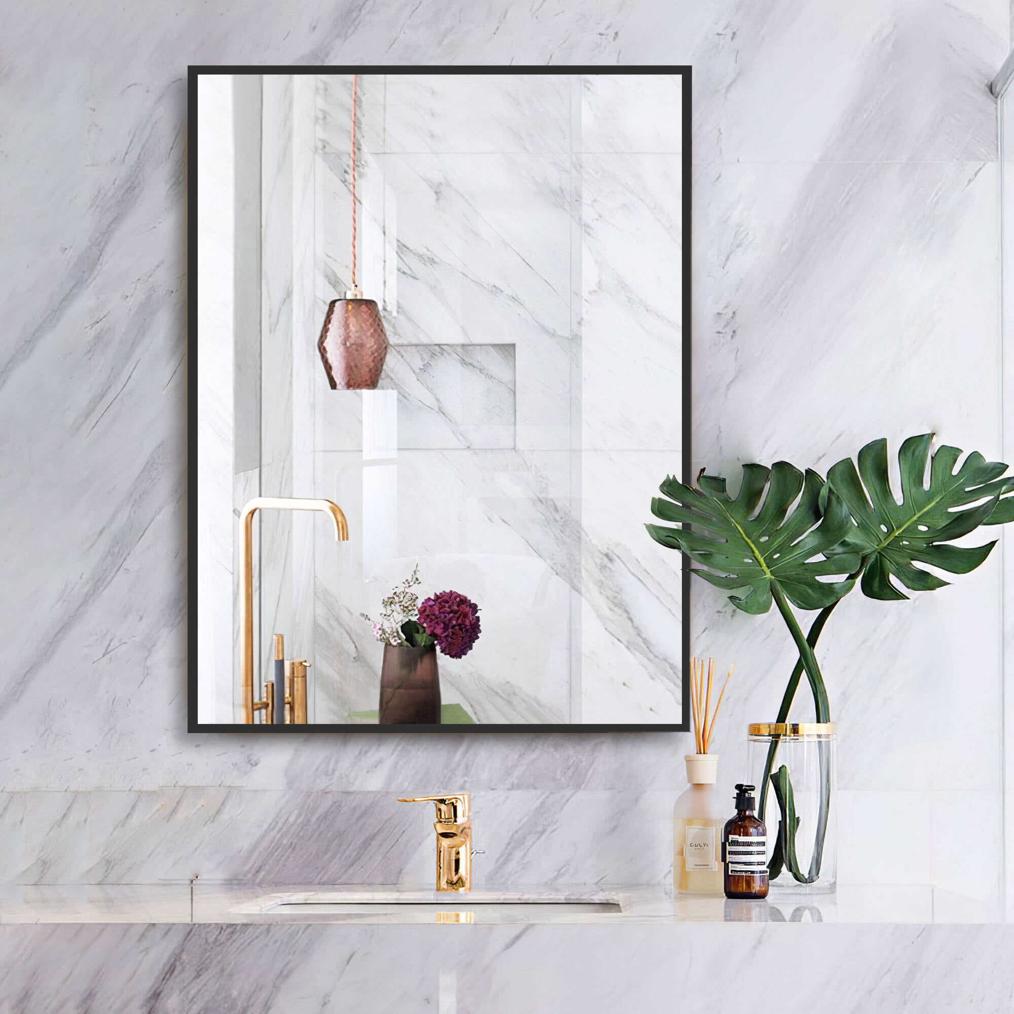 Mirror Wall Mounted Mirror Rectangle with PS Frame for Living Room ...