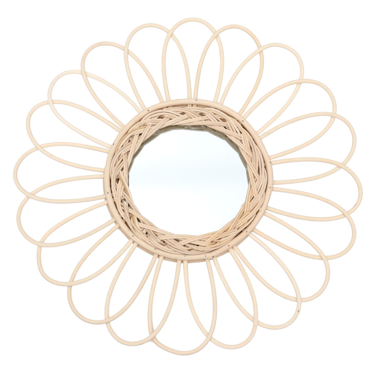 Mirror Wall Rattan Decor Mirrors Sunflower Hanging Farmhouse Rope Art ...