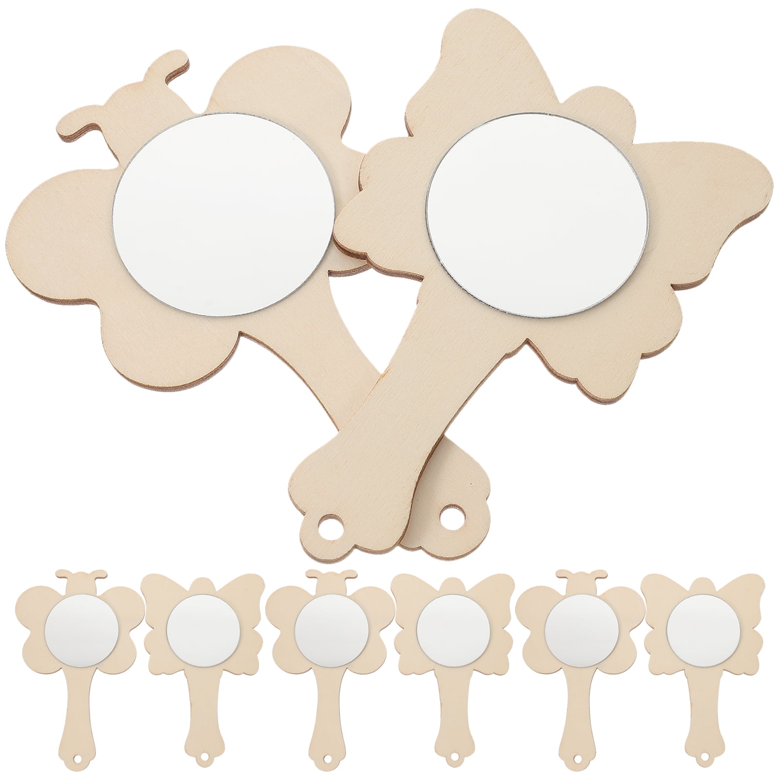 Toyandona 8Pcs Small Wooden Mirrors for Kids Teamwork Skills DIY ...