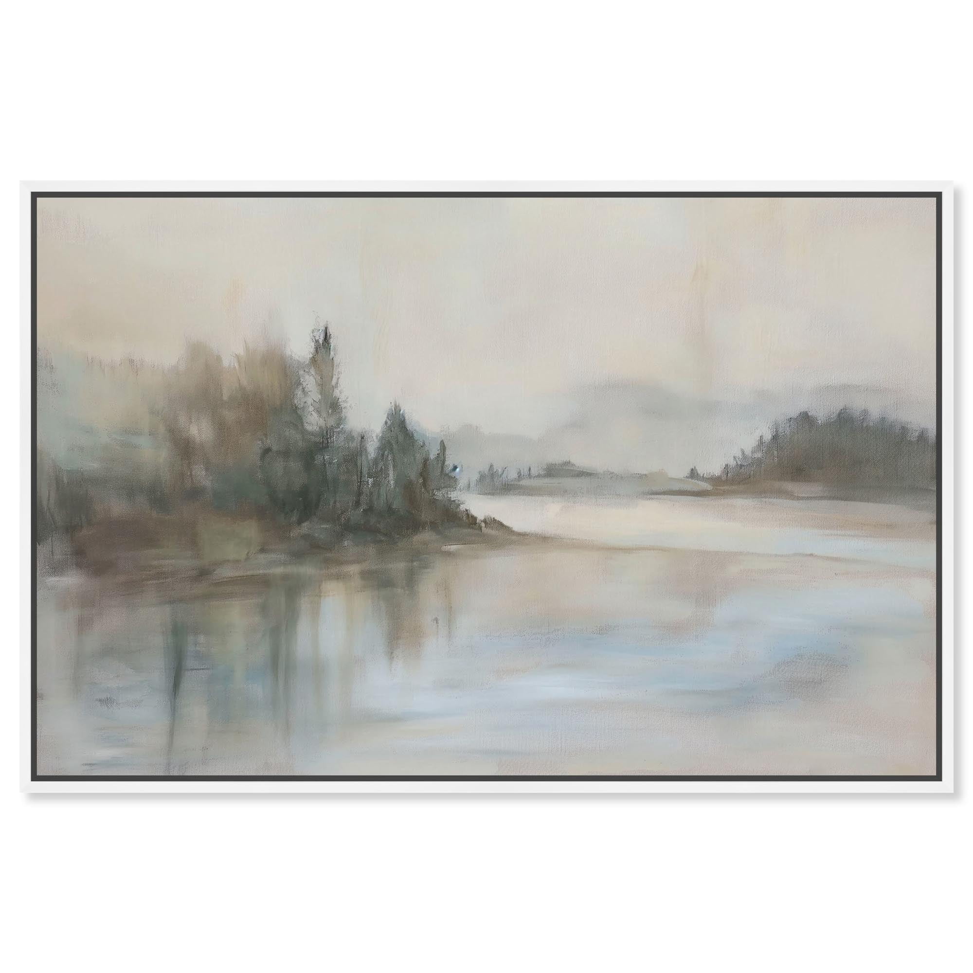 Mirror of Nature Canvas Rustic Farmhouse Art by Art Remedy, White Frame ...