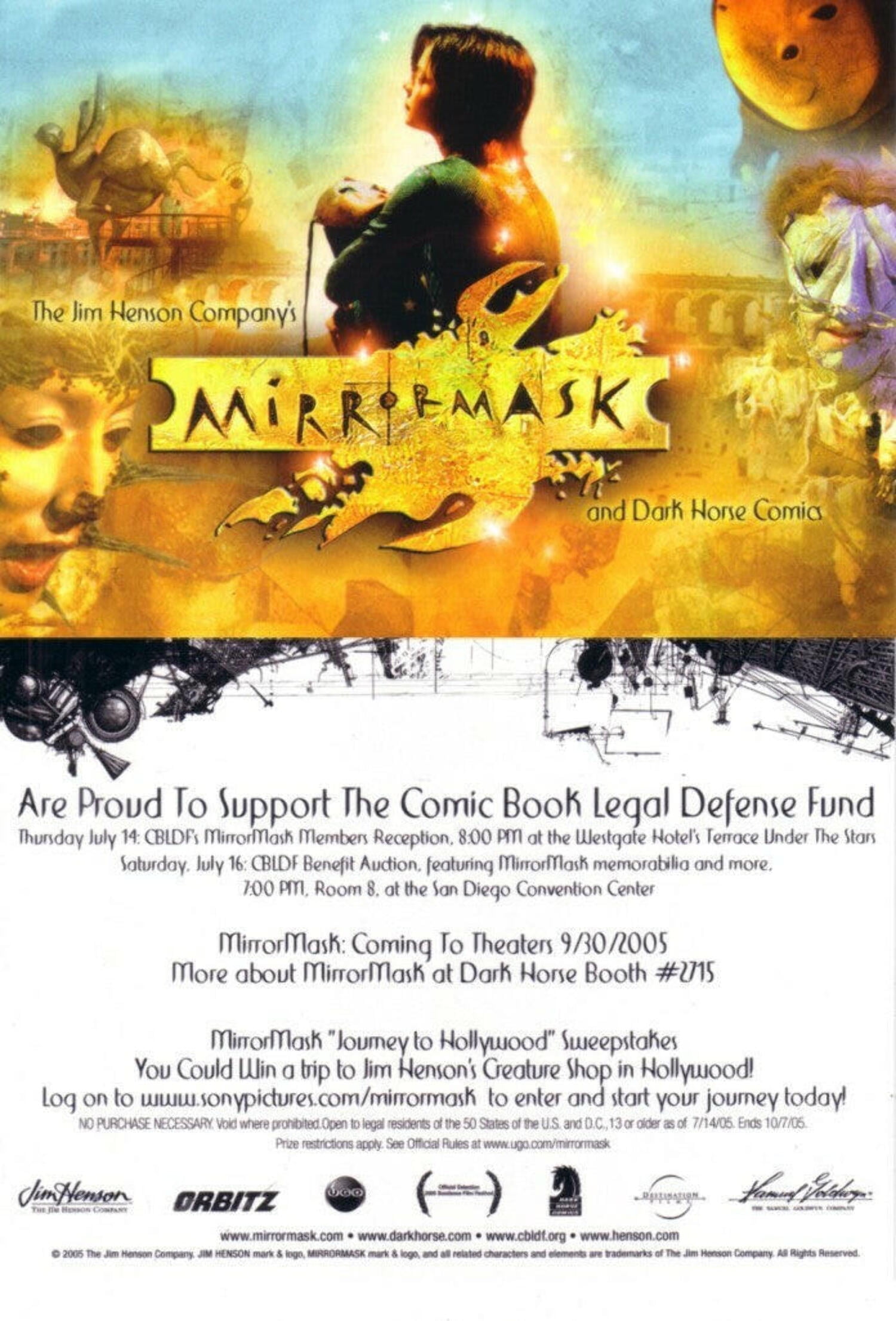 MirrorMask movie 2005 Comic-Con 5x7 inch promo card (Neil Gaiman ...
