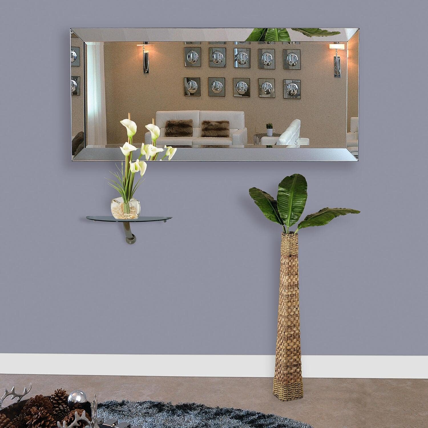Better Homes & Gardens 27" x 70" Rectangular Leaner Mirror, Gray Rustic ...
