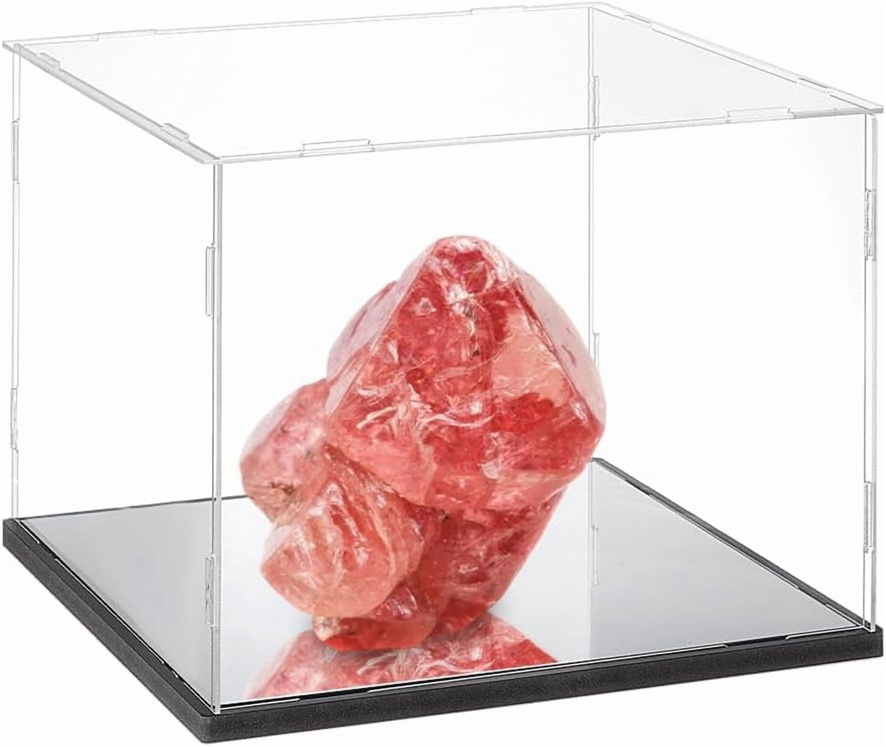 Mirrored Clear Acrylic Box Self-Assembly Collectibles Box Countertop ...