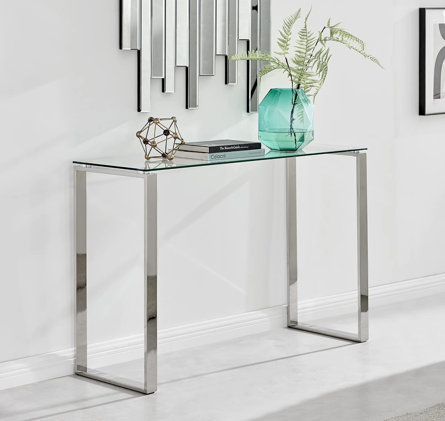 Mirrored Console Table - Miami Clear Glass Silver Console Table for ...