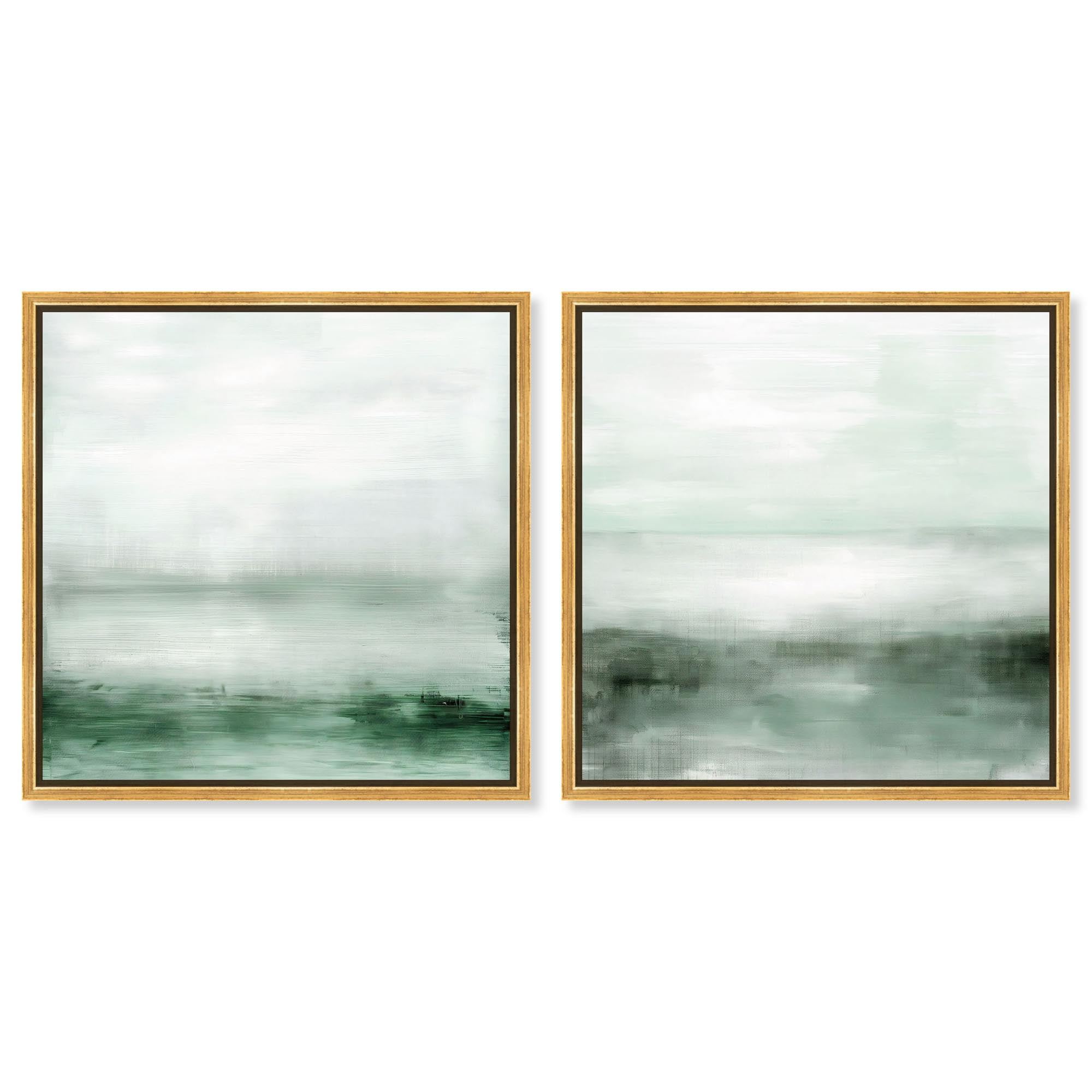 Mirrored Glow Set Canvas Set of 2 Abstract Art Sets by Art Remedy, Gold ...