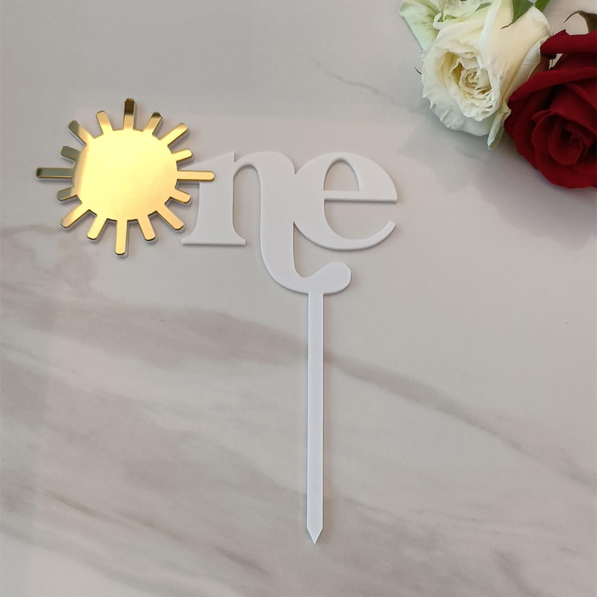 Mirrored Sunflower One Cake topper,Sun Acrylic RST1 Cake Topper Boho ...