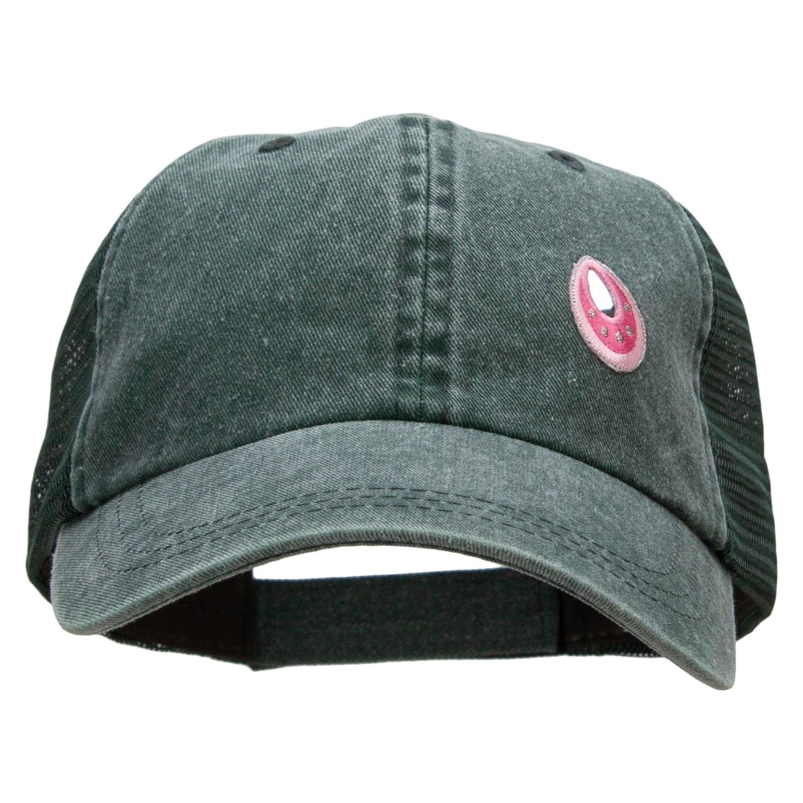 Mirrored Teardrop Patched Washed Trucker Cap - Dark Green OSFM ...