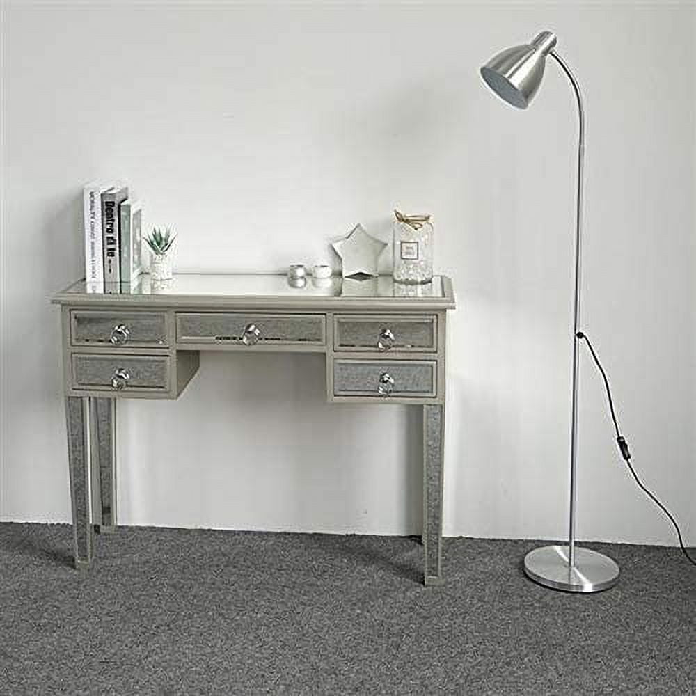 Mirrored Writing Desk Vanity Dressing Table Desk for Women with Drawers ...
