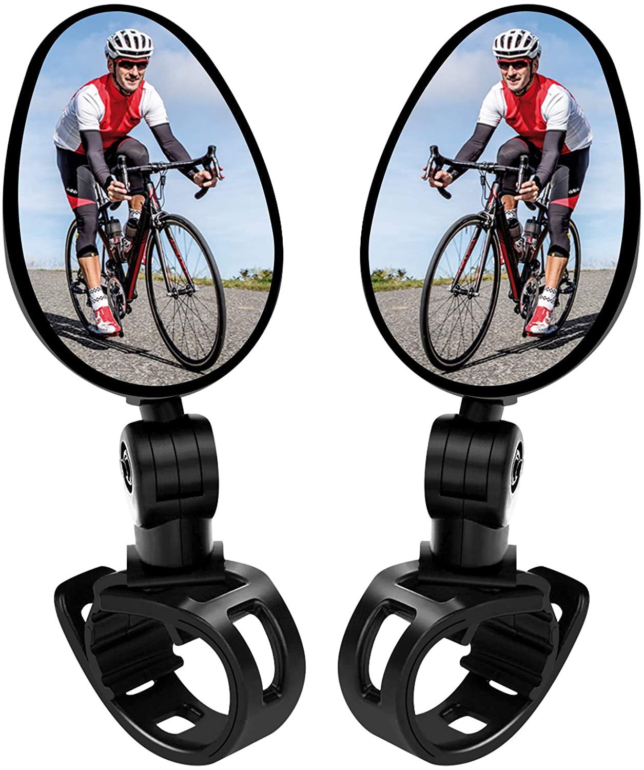 2 Pack Universal Mini 360 Rotaty Bicycle Mirrors, Rear View Handlebar ...