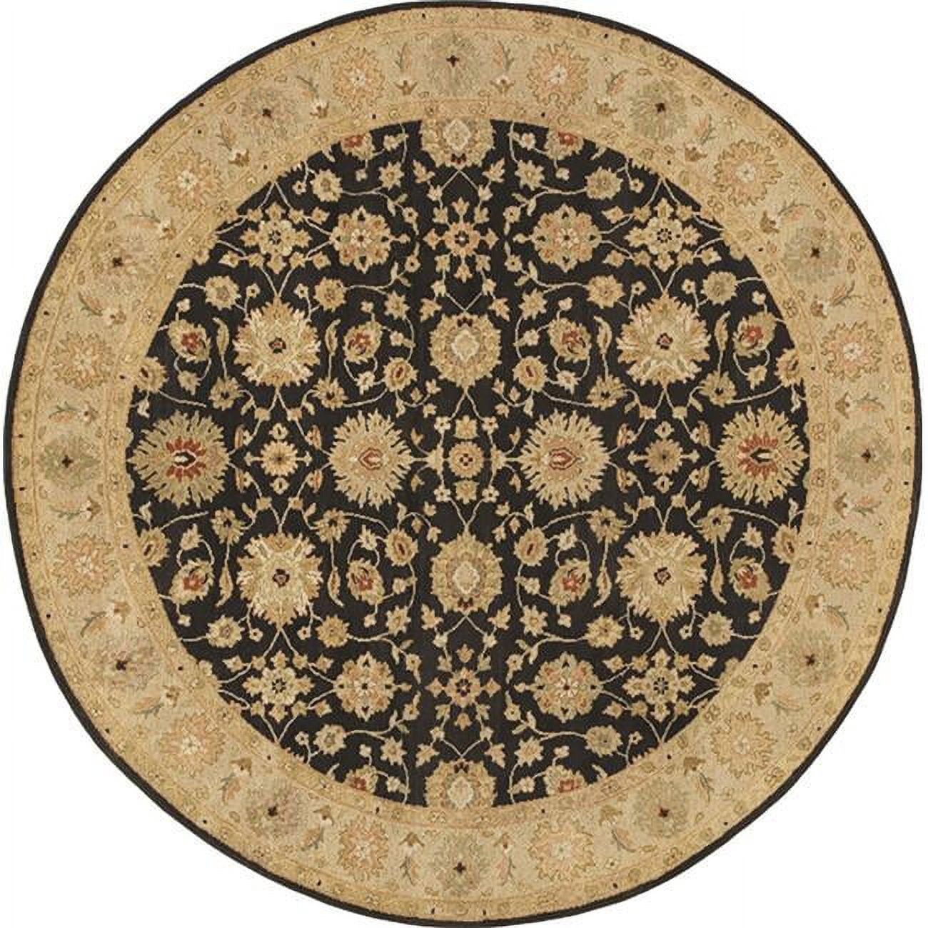 Mirzapur Agra Black & Ivory Round Area Rug - 10 x 10 ft. - Walmart.com