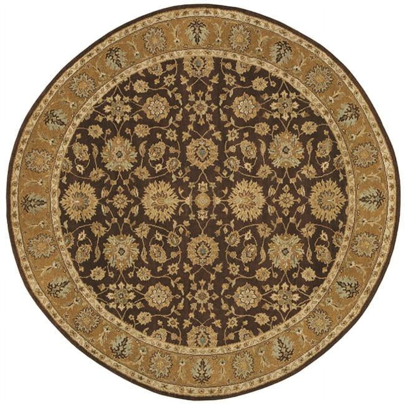 Mirzapur Agra Brown & Gold Round Area Rug - 10 x 10 ft. - Walmart.com