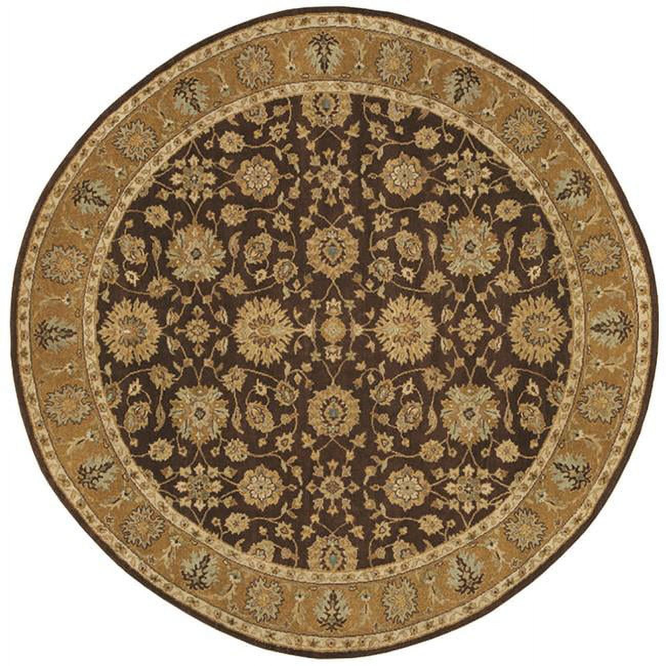 Mirzapur Agra Brown & Gold Round Area Rug - 8 x 8 ft. - Walmart.com