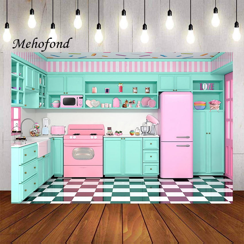 Mis Pastelitos Kitchen Pink Girls Cooking Baking Happy Birthday Cake ...
