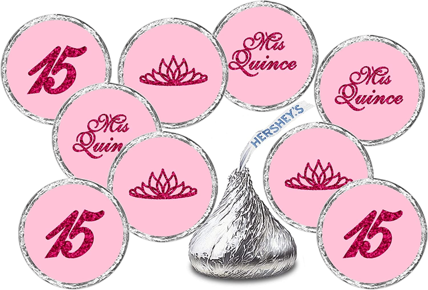 Mis Quince Birthday Red Kisses Stickers, (Set of 216), Quinceanera ...
