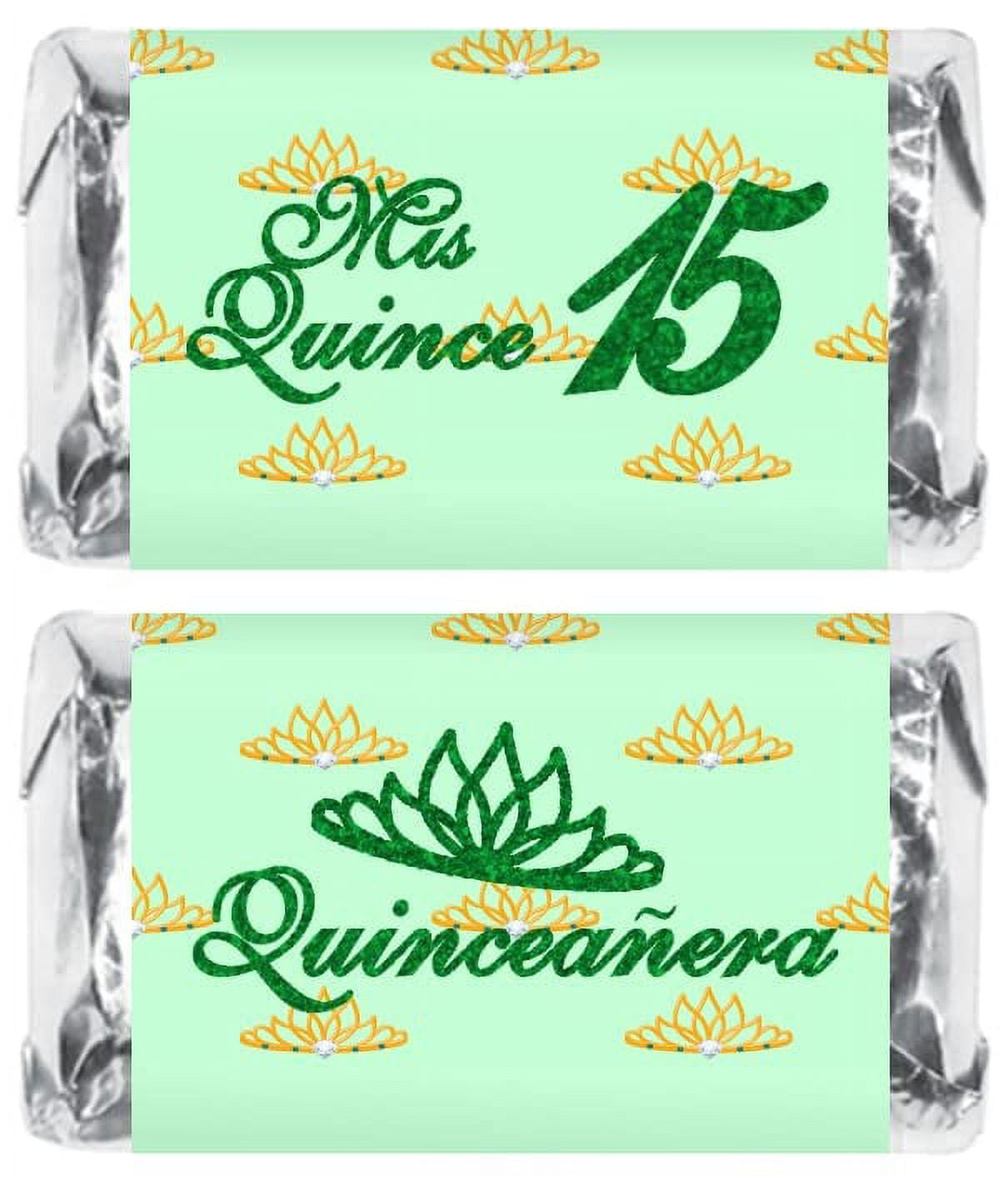 Mis Quince Miniature Candy Bar Wrapper, Quinceanera Mini Chocolate Bar ...