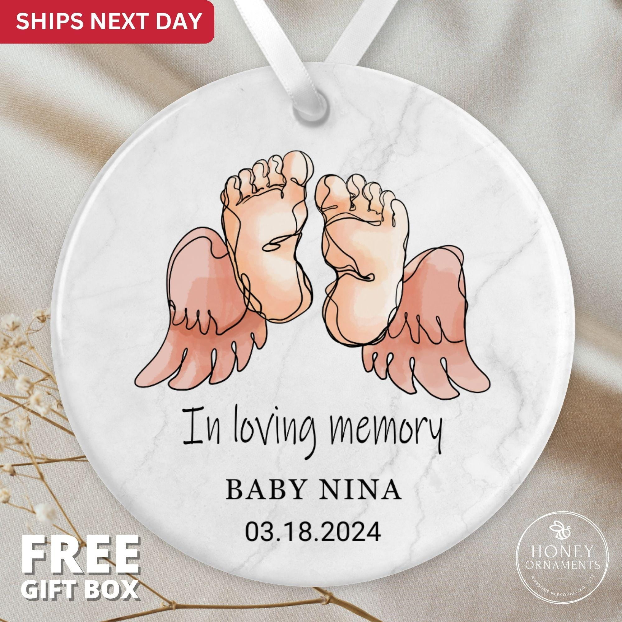 Miscarriage Remembrance Ornament — Personalized Infant Loss Memorial ...