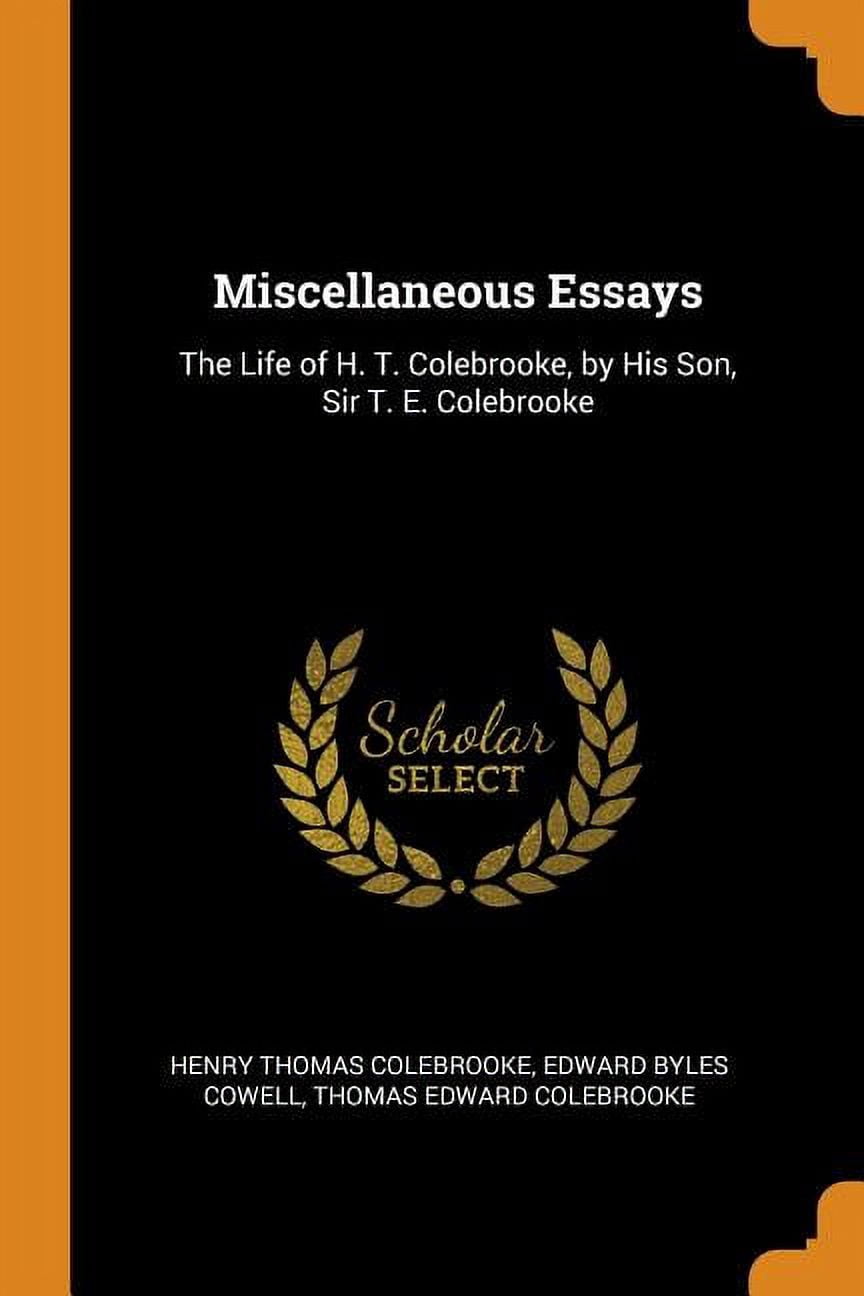 Henry Thomas Colebrooke, Edward Byles Cowell, Thomas Edward Colebrooke
