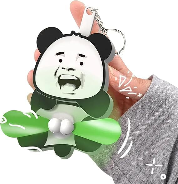 Mischief Cat Fan Keychain, Funny Wiggling Cat Play with Its Spinning ...