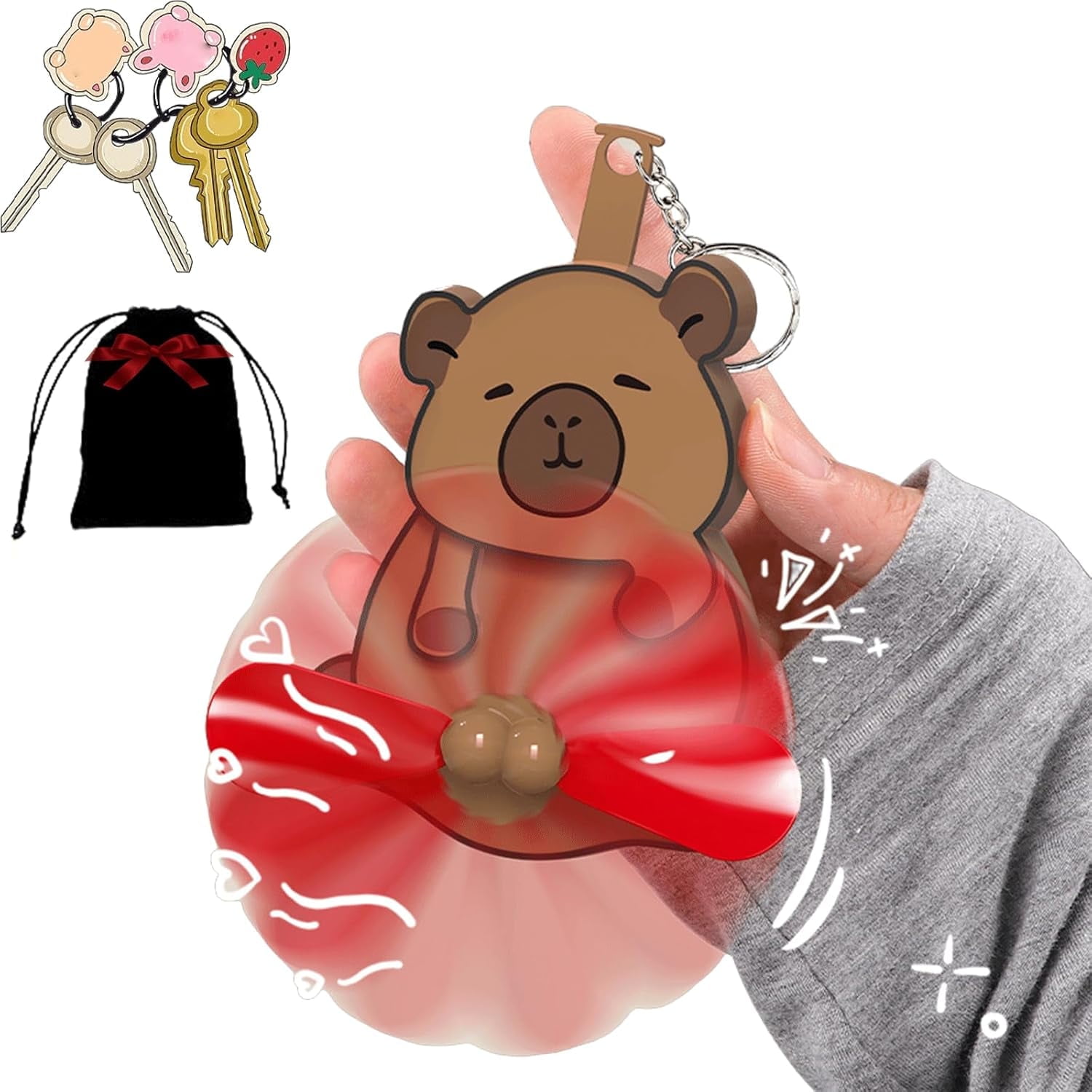 Mischief Cat Fan, Mischief Cat Fan Keychain, Funny Hand Press Fan ...