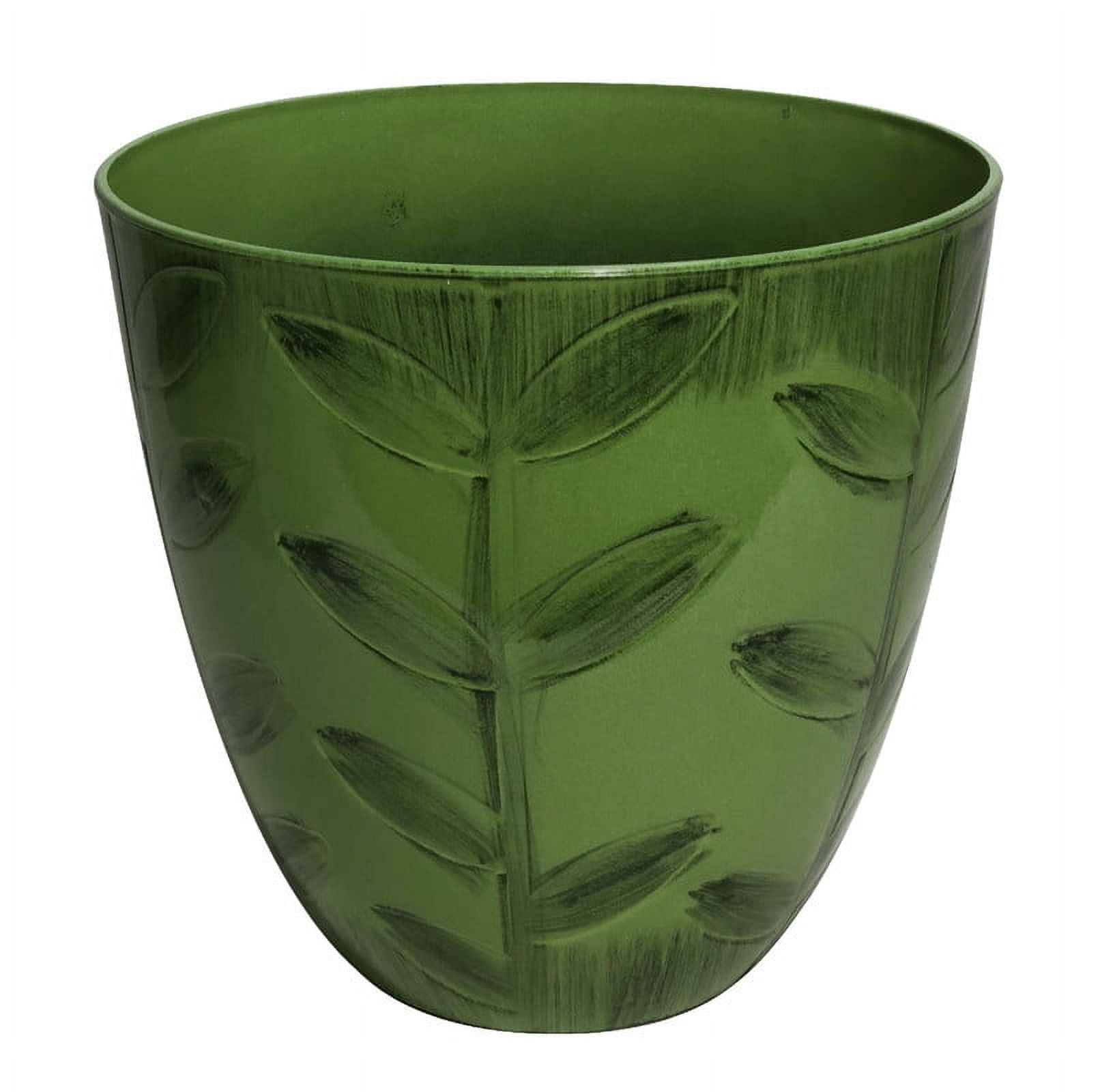 Misco Plastic Glazed Leaf Planter, 11.61Inch in Height Planter and 12 ...