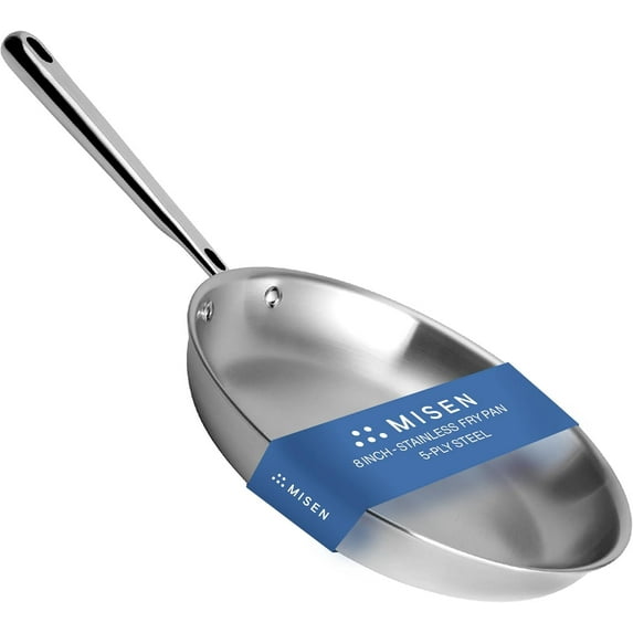 Misen 5-Ply Stainless Steel 8" Frying Pan - Professional Cookware for ...