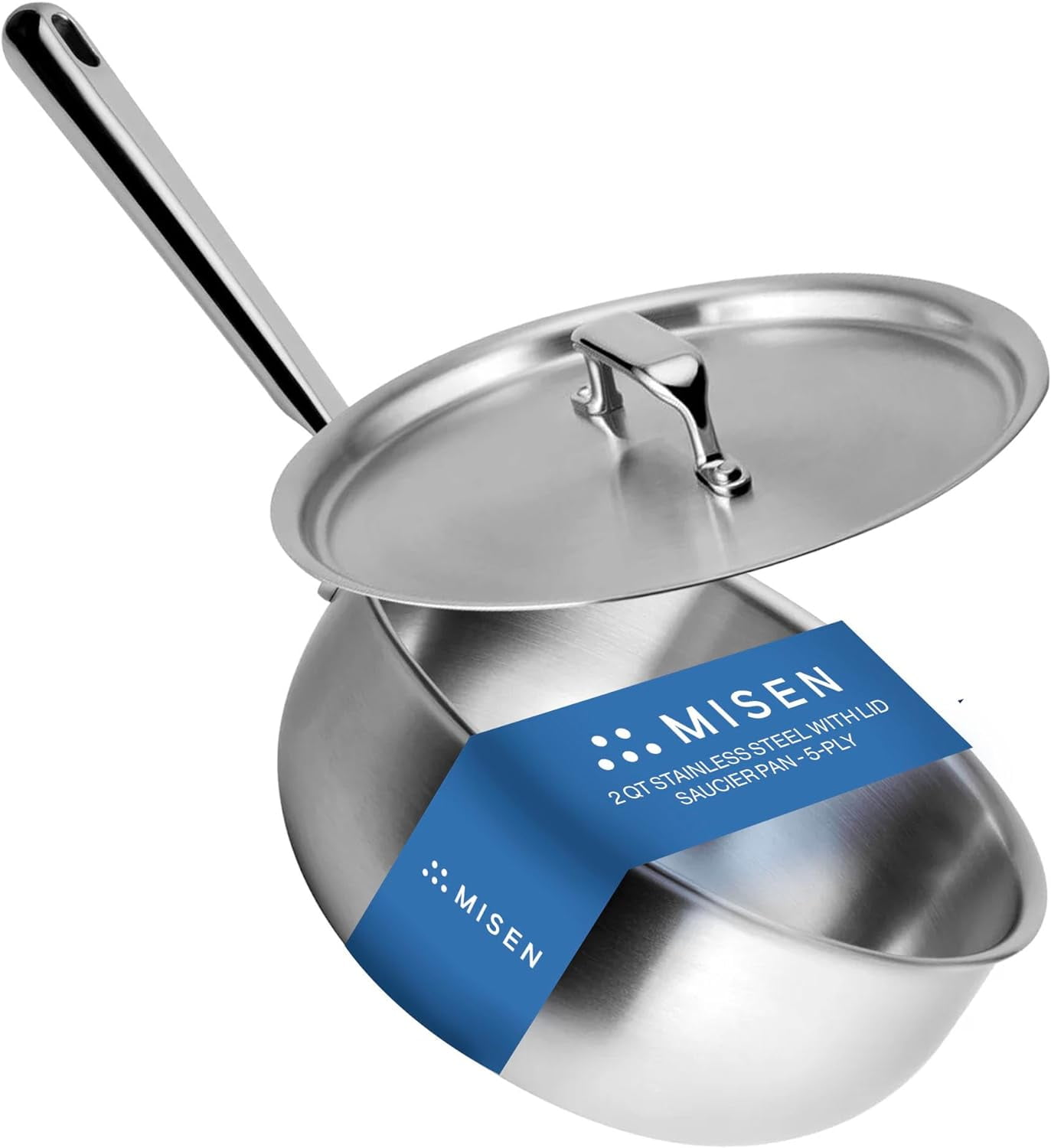 Misen 5-Ply Stainless Steel Saucier with Lid– Induction-Compatible Pan ...