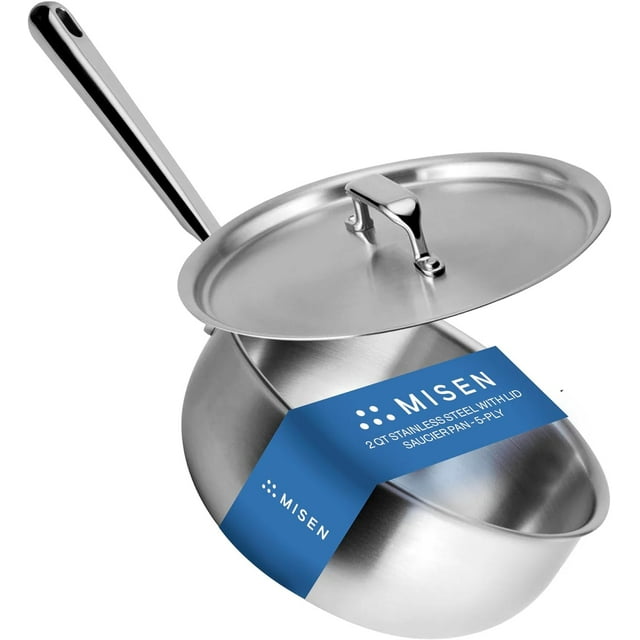 Misen 5-Ply Stainless Steel Saucier with Lid– Induction-Compatible Pan ...