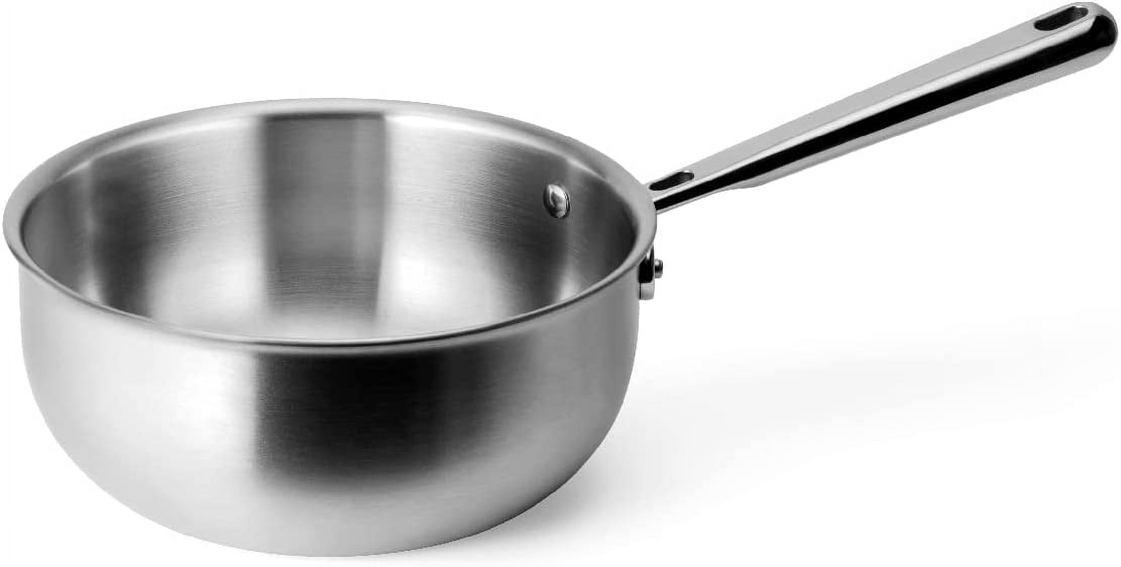 Misen 5-Ply Stainless Steel Saucier with Lid– Induction-Compatible Pan ...