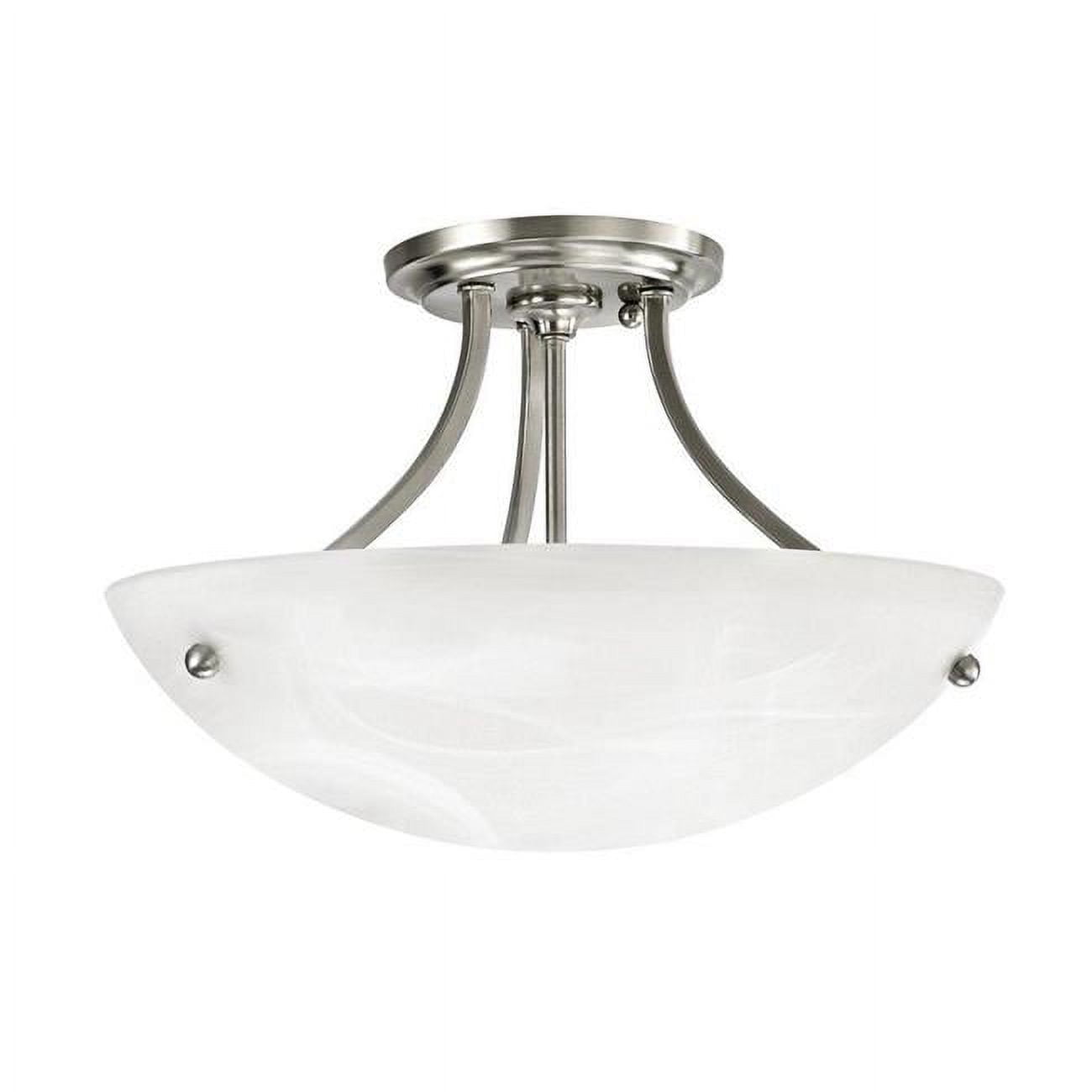 Miseno FLSFL1002BN 10.37 in. 100W 2-Light Medium E-26 Flush Mount Ceiling Fixture, Brushed ...