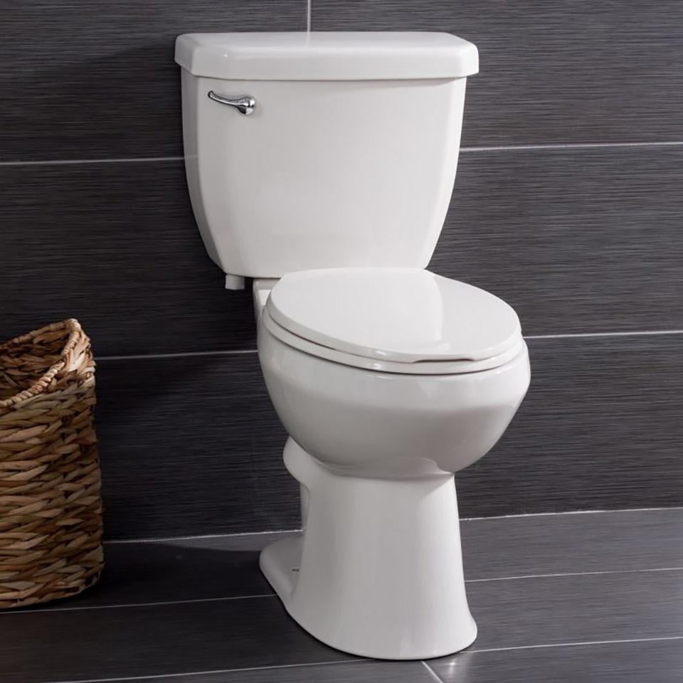 Miseno Two-Piece High Efficiency Toilet White, Compact 16 In wide with ...