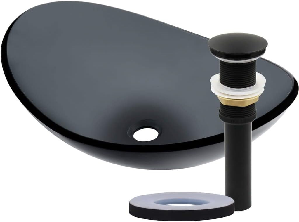 Miseno MNO-G423-FB Miseno MNO-G423 Oval 21-1/2" Tempered Glass Vessel ...