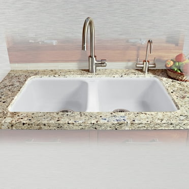 Miseno Mci35-0Um 33" Double Basin Undermount Cast Iron Kitchen Sink ...