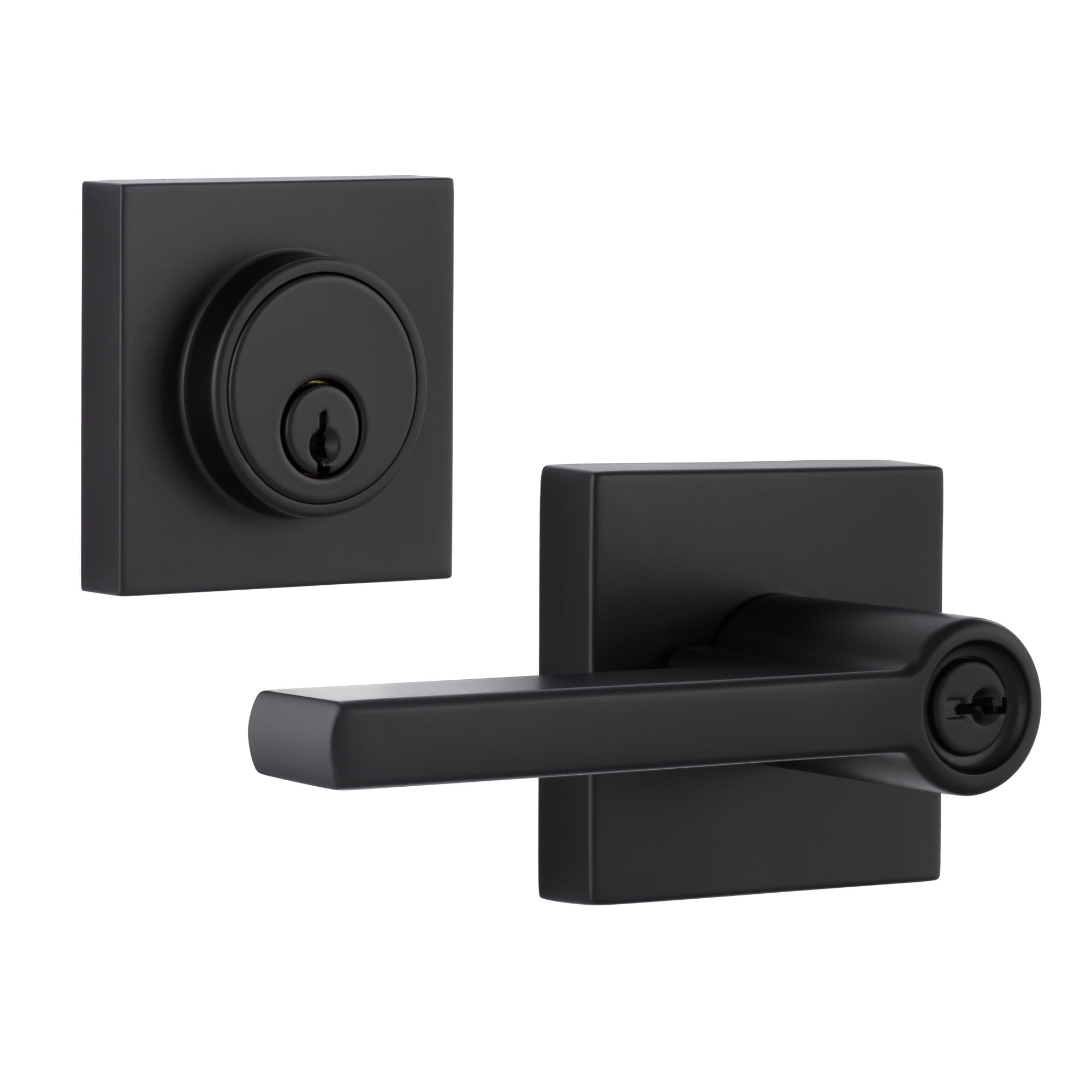 Miseno MLK2022BK Lorton Flat Bar Single Cylinder Keyed Entry Door Lever ...