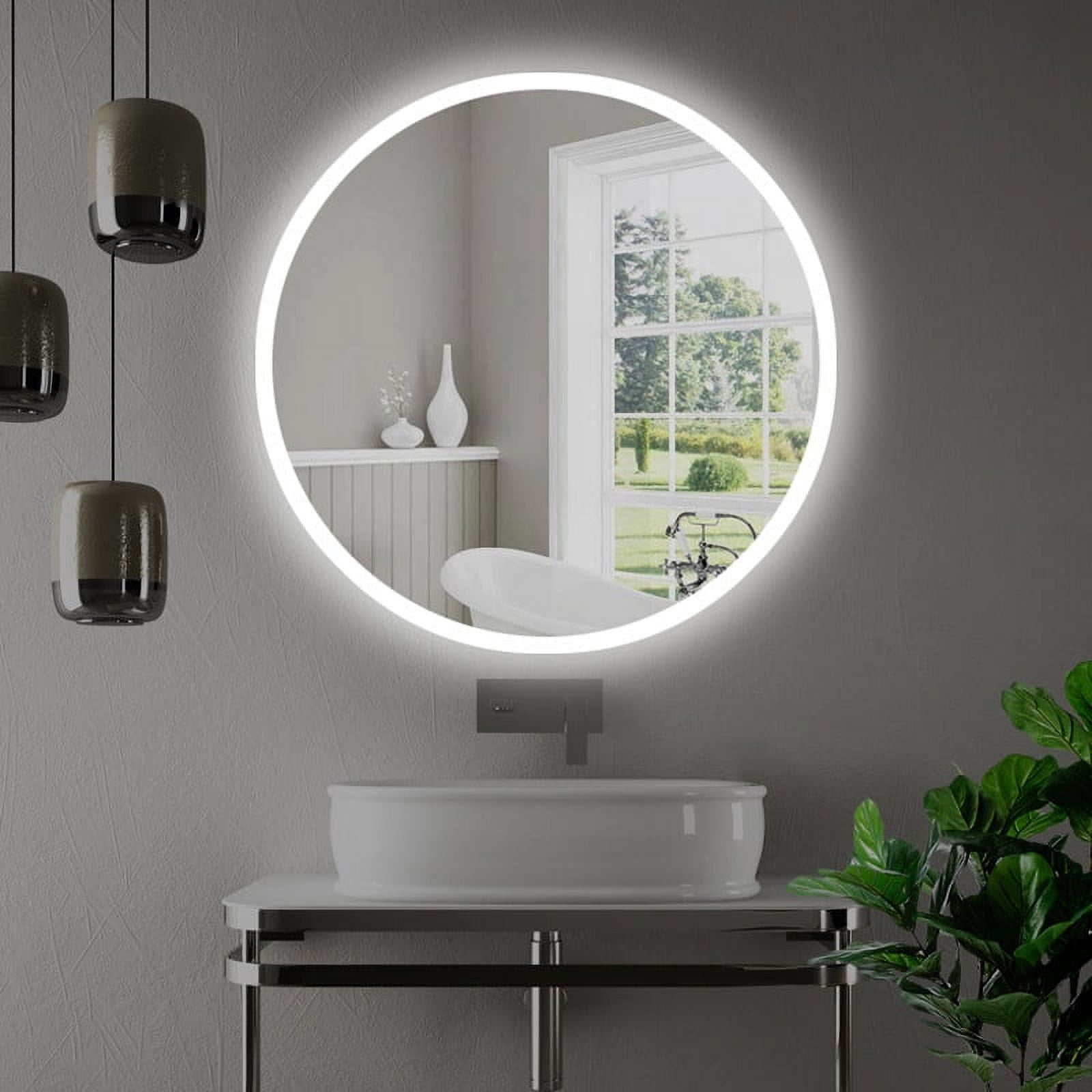 Miseno Mm3636led 36" Diameter Circular Frameless Bathroom Wall Mirror ...