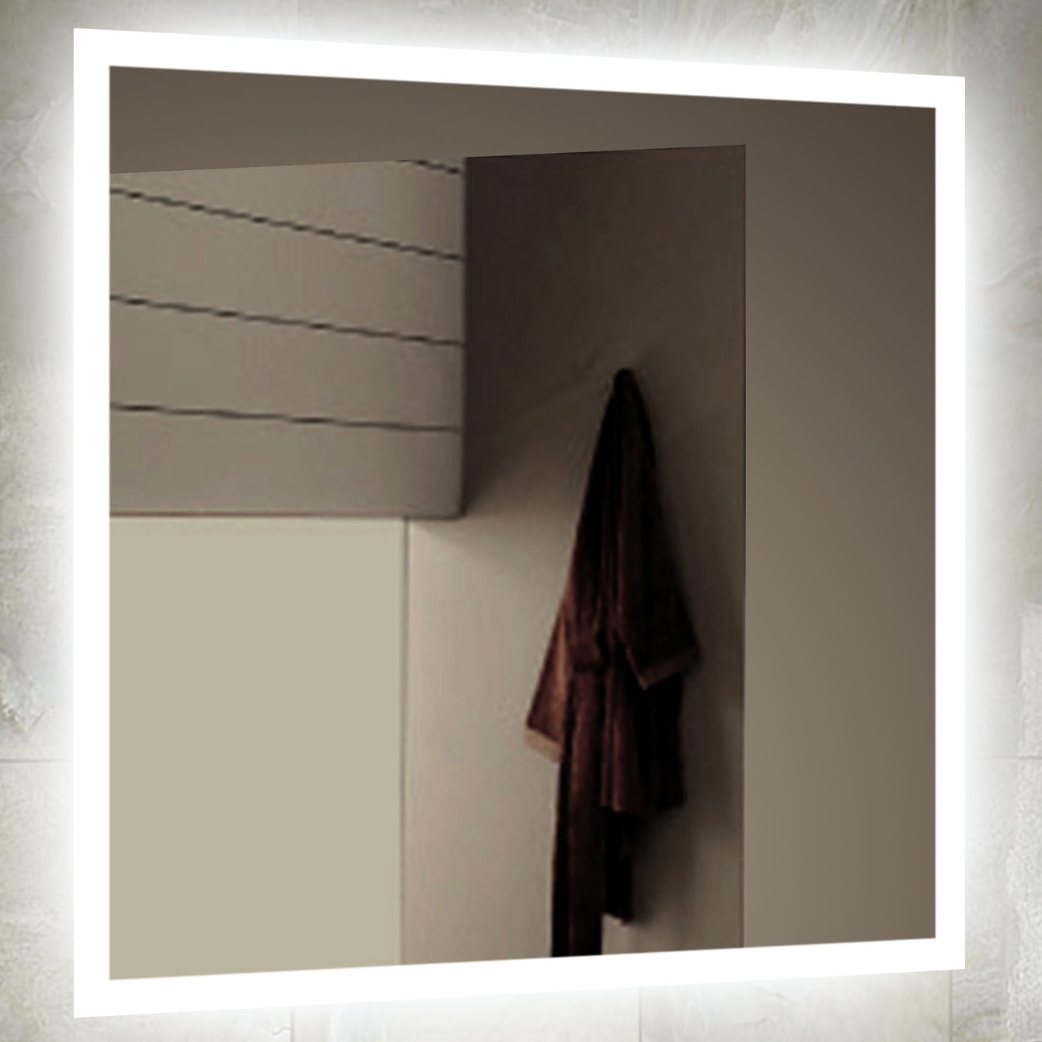 Miseno Mm4040led 40" W X 40" H Square Frameless Bathroom Wall Mirror ...