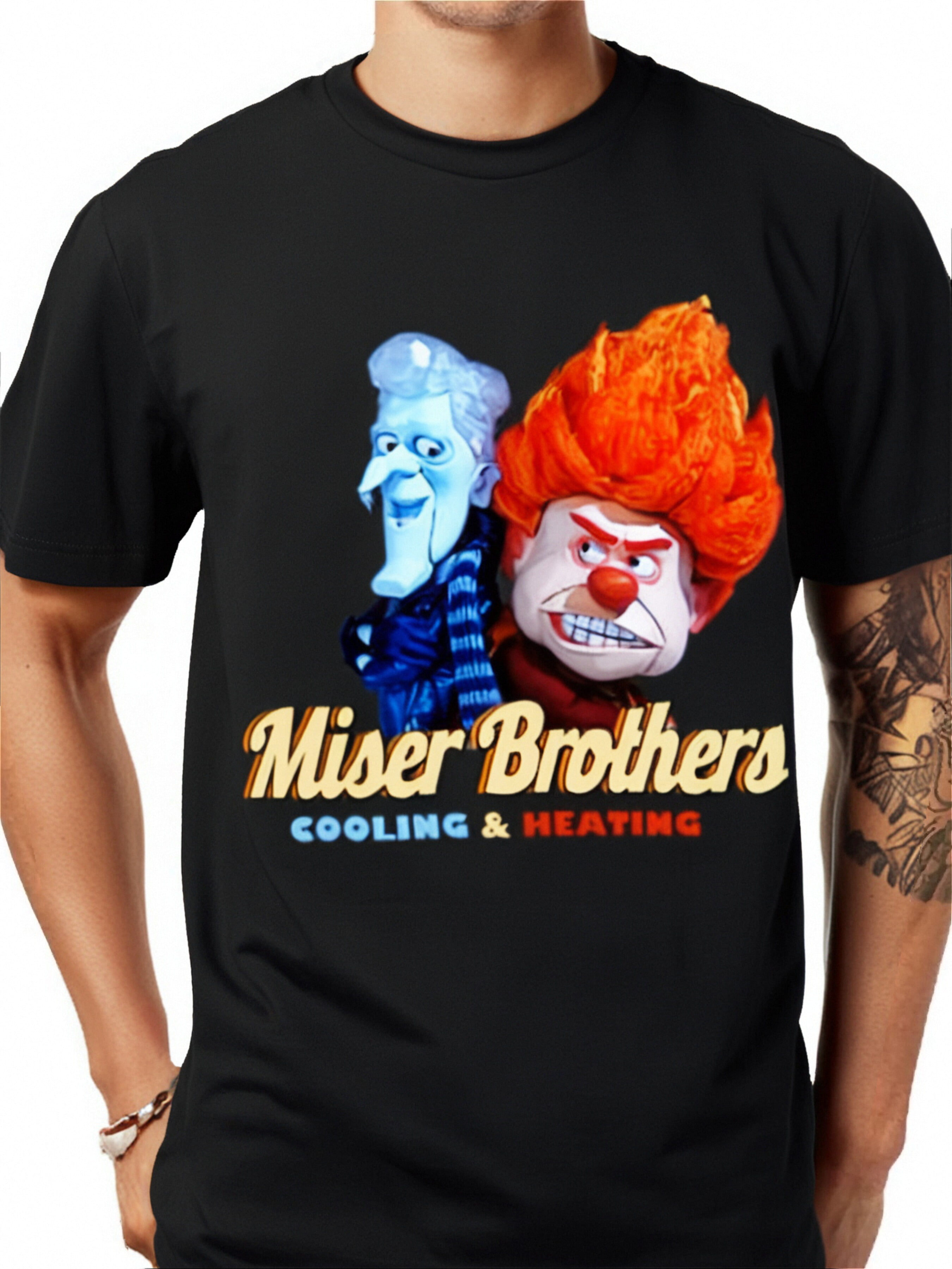 Miser Brothers Cooling & Heating T Shirt Men'S Stylish Graphic Print T ...