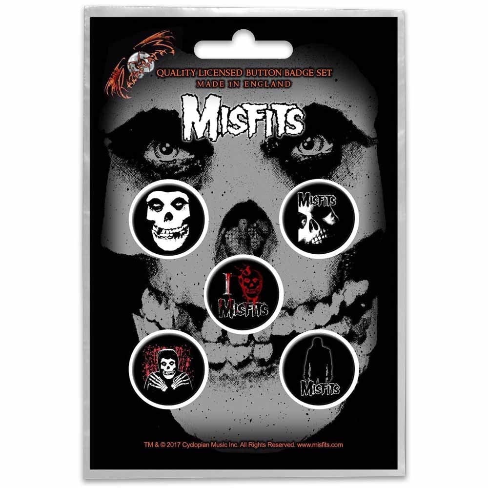 Misfits Skull Button Badge Set (Set of 5) - Walmart.com
