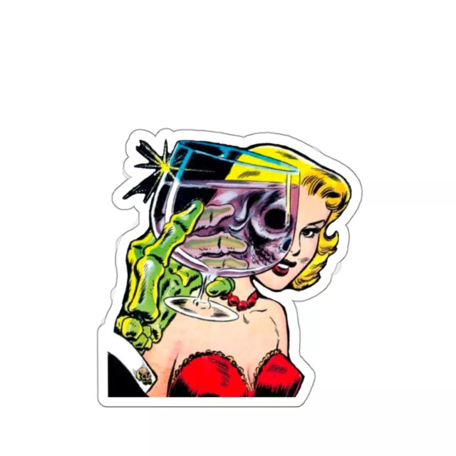 Misfits Skull Skeleton Girl Drink Illustration Artwork Sticker Vinyl ...
