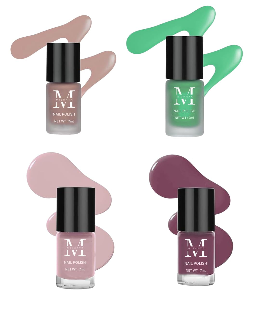 Mishaya Nail Paint combo 28ml Long Lasting Nail Polish Soft Smooth ...