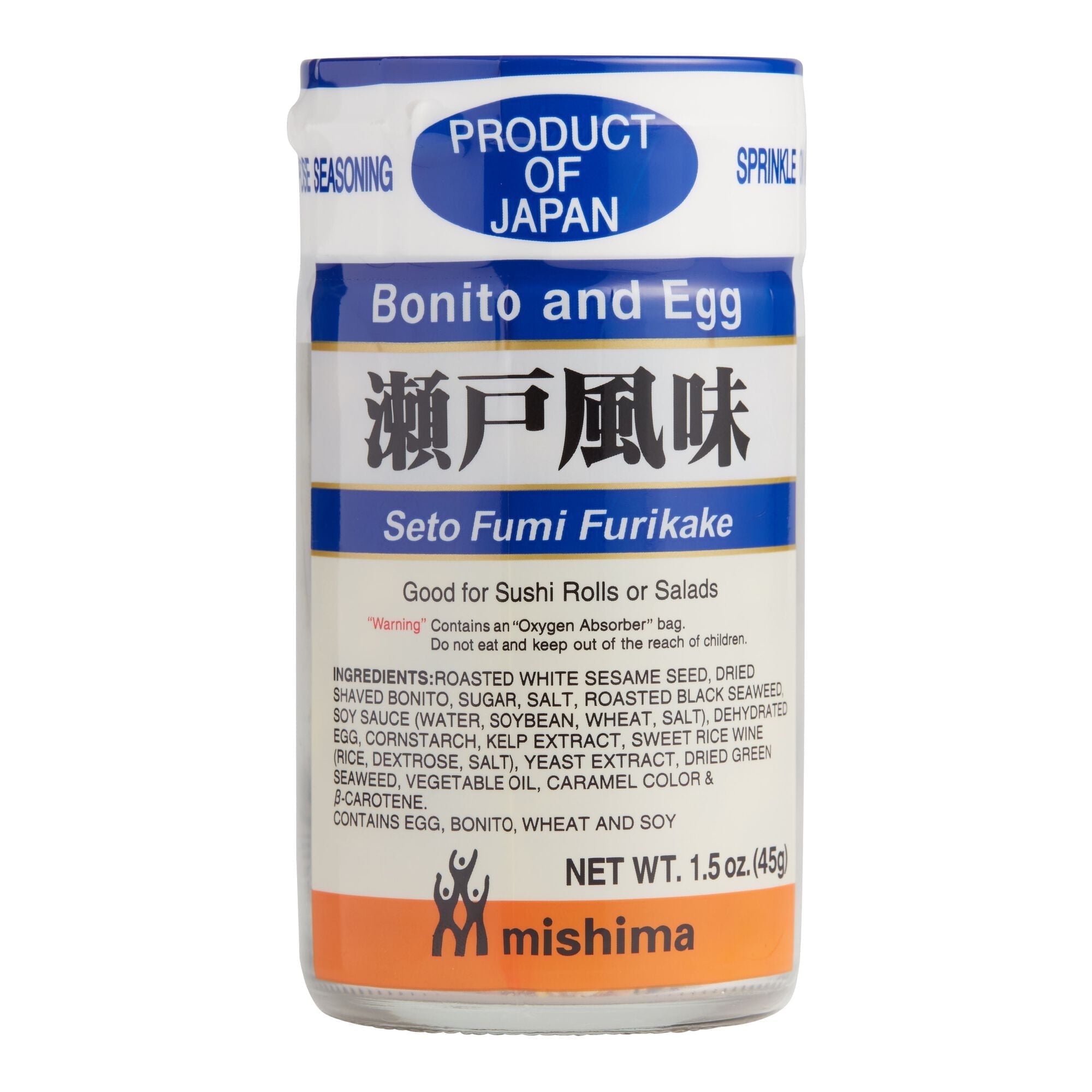Mishima Bonito and Egg Seto Fumi Furikake Seasoning 1.5 oz Pack of 3 ...