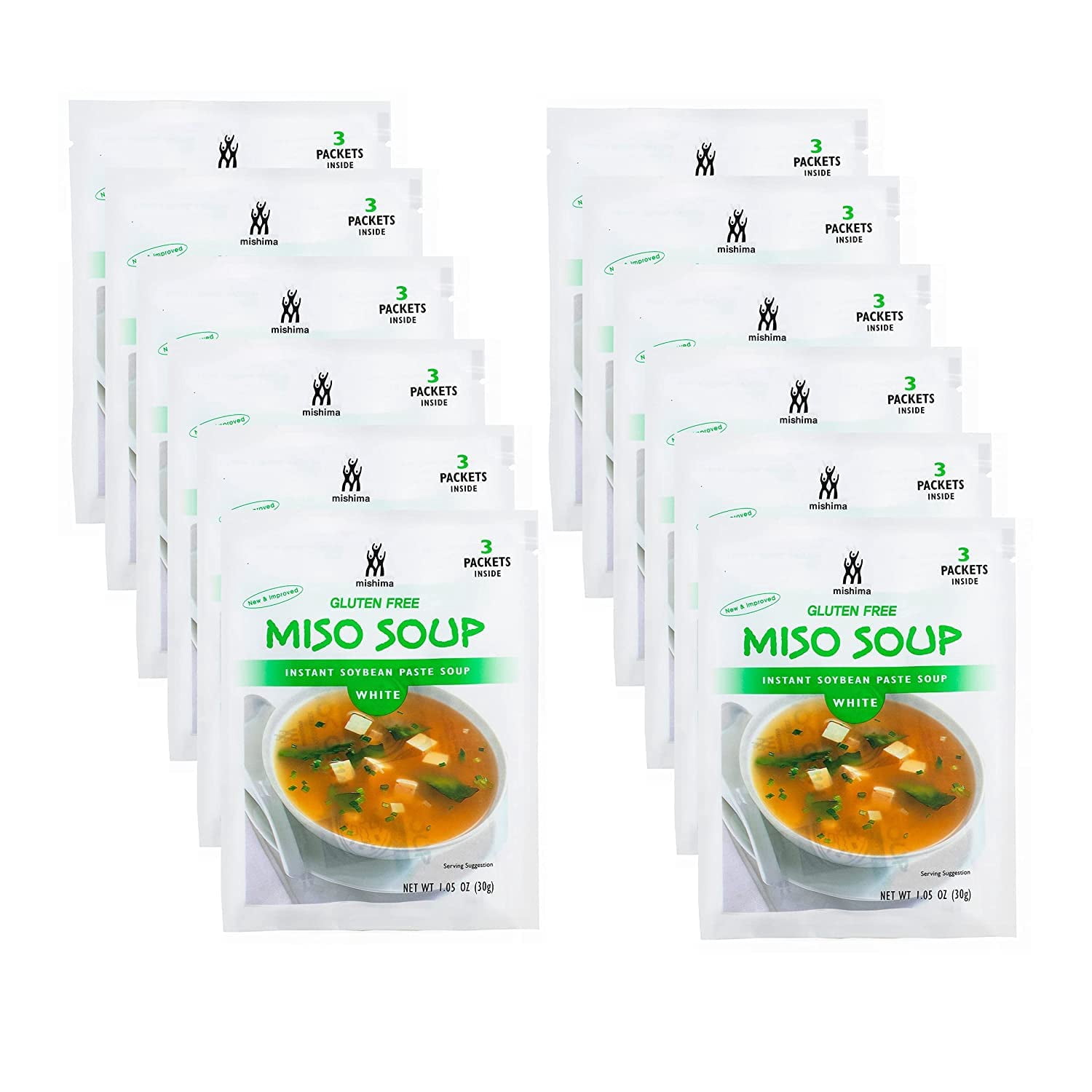 Mishima Instant White Miso Soup 1.05 oz (Pack of 12) - Walmart.com