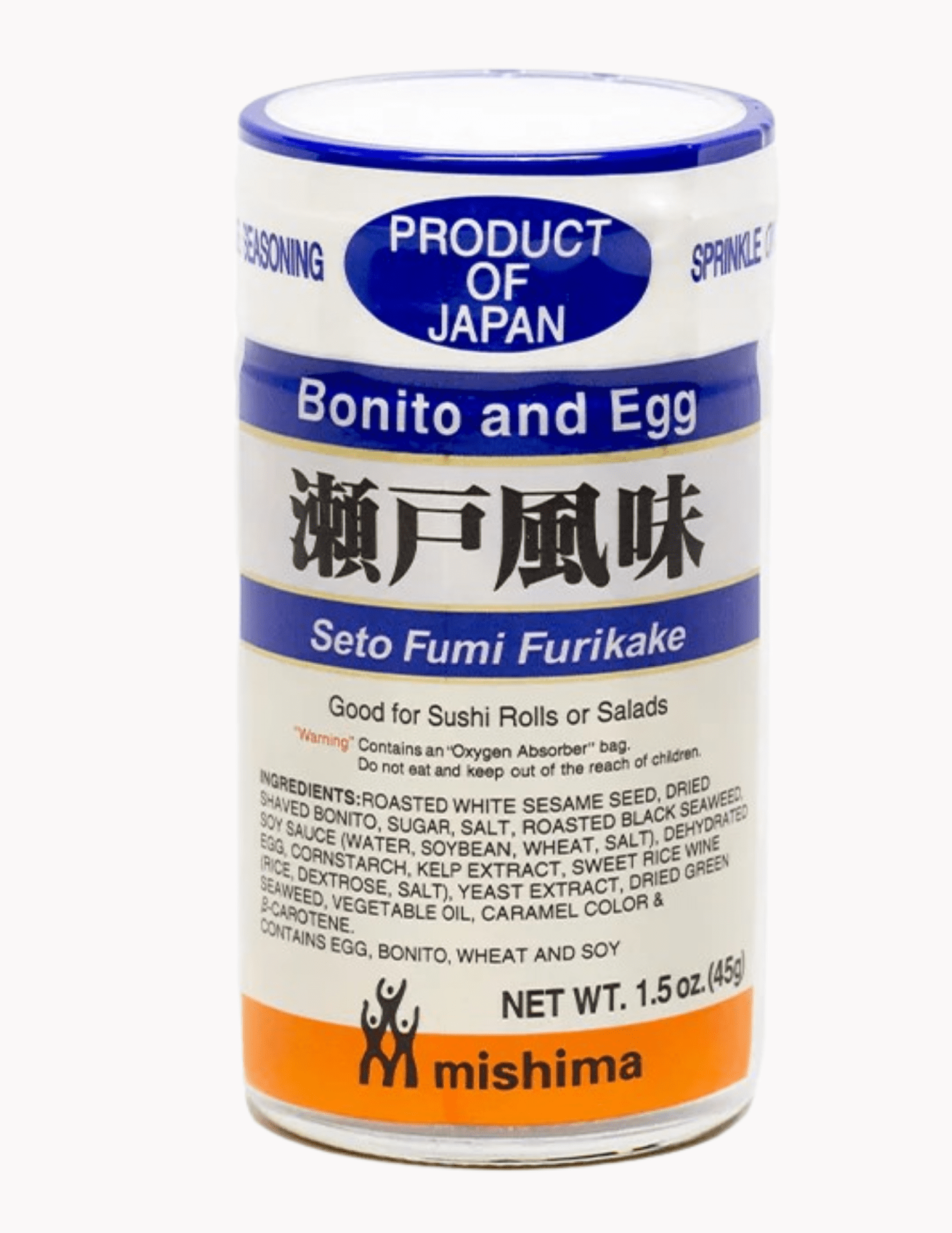 Mishima Seto Fumi Furikake, Good Japanese Bonito & Egg Seasoning, 1.5oz ...