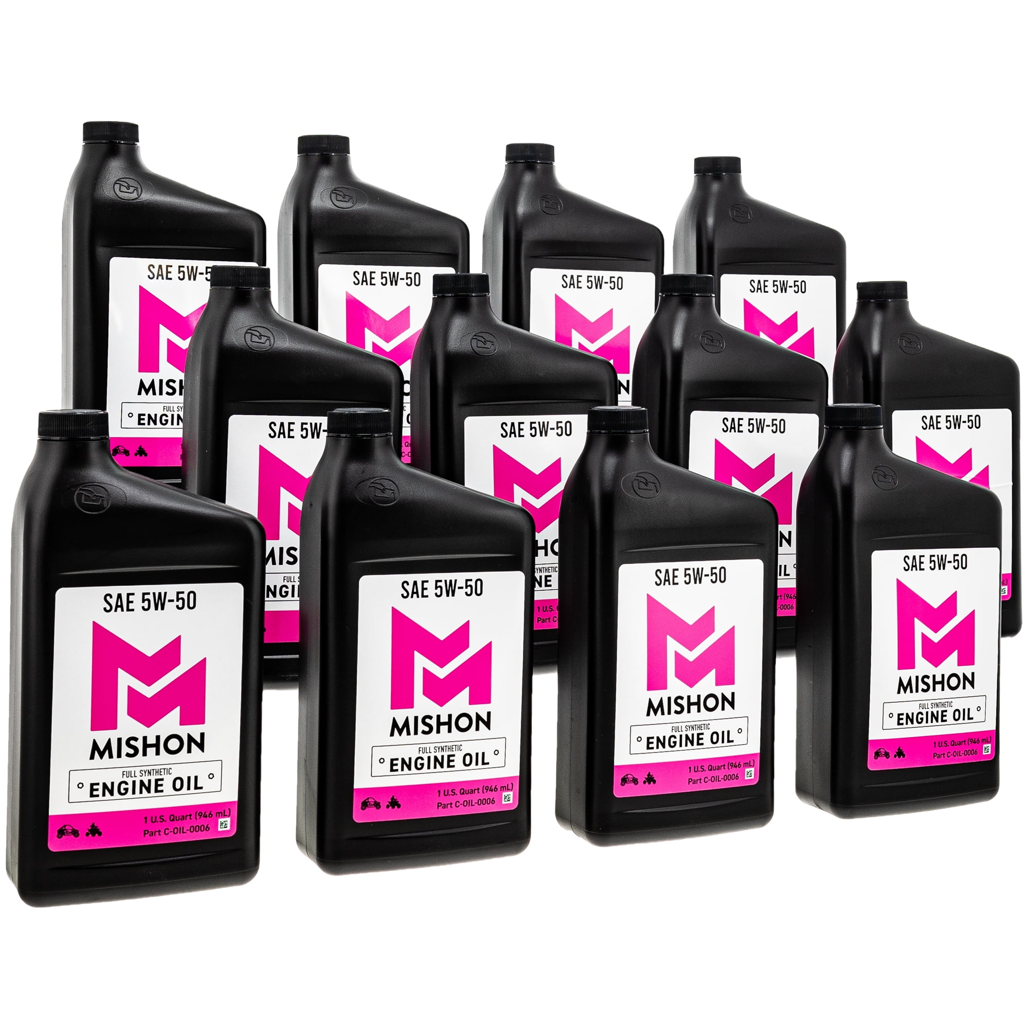 Mishon Case of Engine Oil Quart 5W-50 Full Synthetic ATV UTV for ...