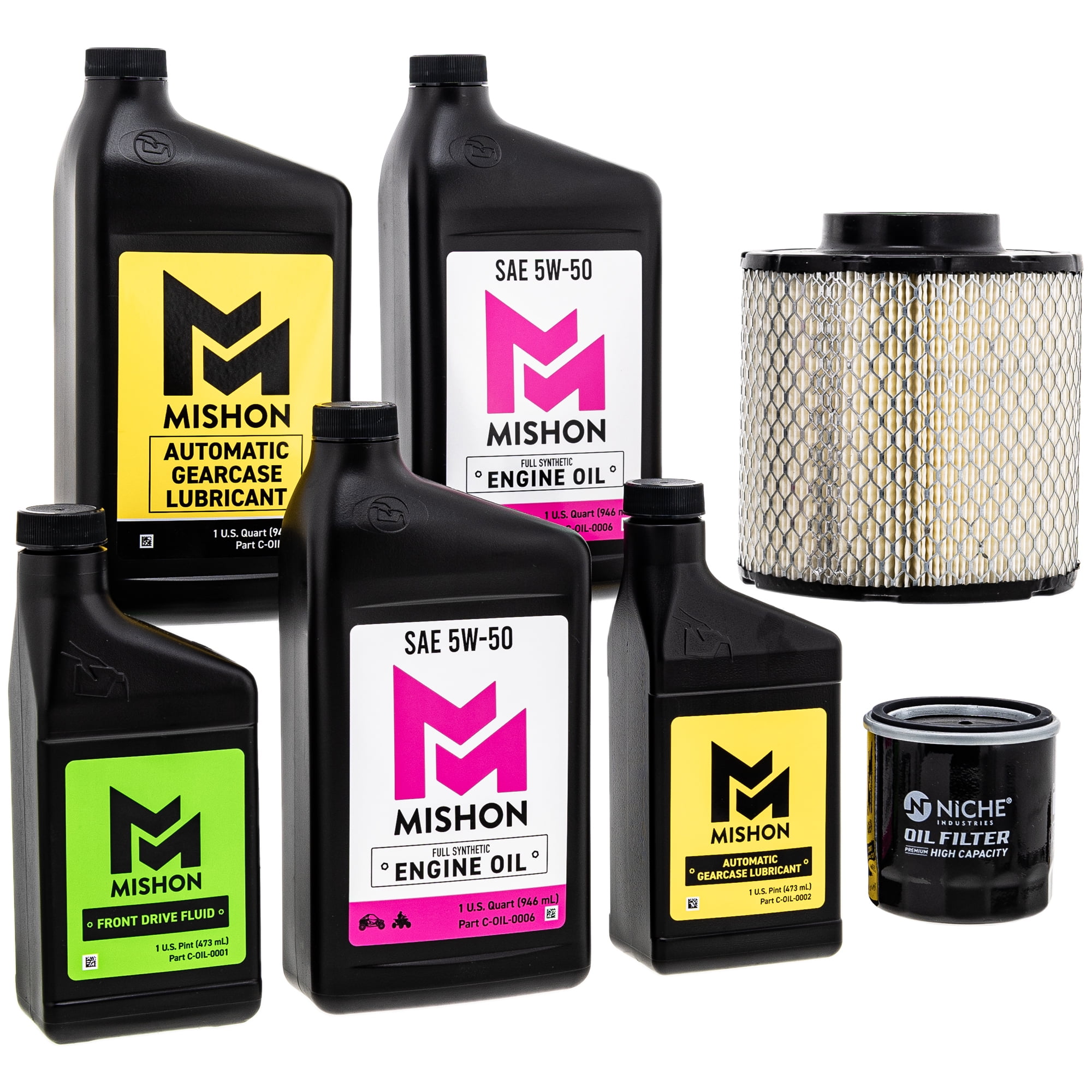 Mishon Full Service Oil Change Kit 5W-50 for Polaris Ranger 570 UTV ...